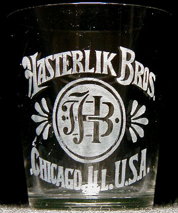 pre-Pro Shot Glass: "Hasterlik Bros Chicago IL"